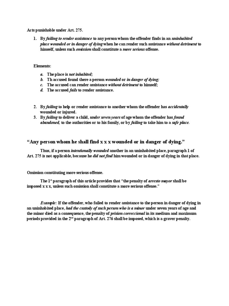 Art 275 RPC, Reyes, Book Two | PDF