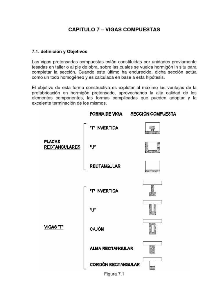 Cap7 - Vigas Compuestas | PDF | Hormigón pretensado | Estrés (Mecánica)