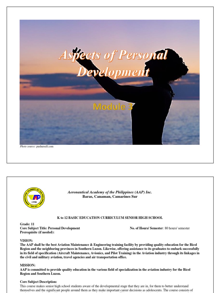 Aspects of Personal Dev. Module | PDF | Stress (Biology) | Cerebral ...