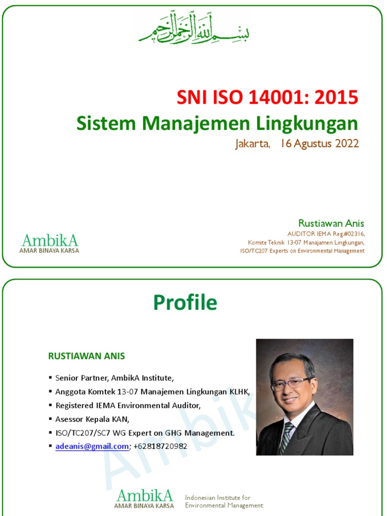 Bpsji - Sni Iso 14001 - 2015 | PDF | International Organization For Standardization | Regulation
