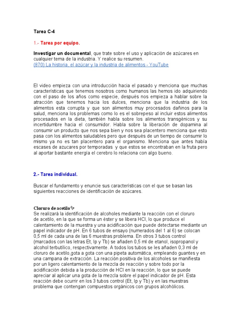 Tarea C-4 | PDF | Ácido | Cetona