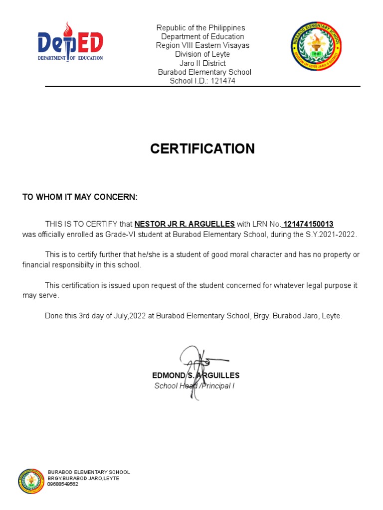 Certification: To Whom It May Concern | Download Free PDF ...