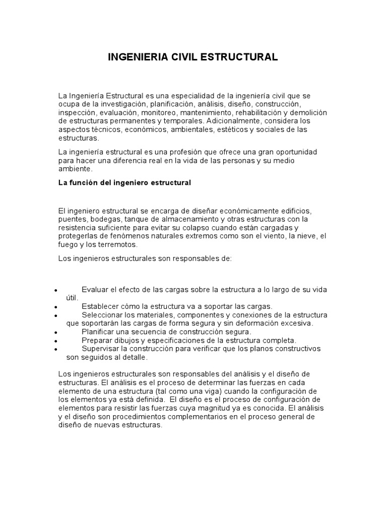 Ingeniería Civil Estructural: Diseño y Análisis | PDF | Braguero ...