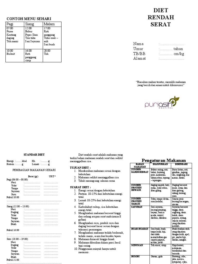 Diet Rendah Serat | PDF