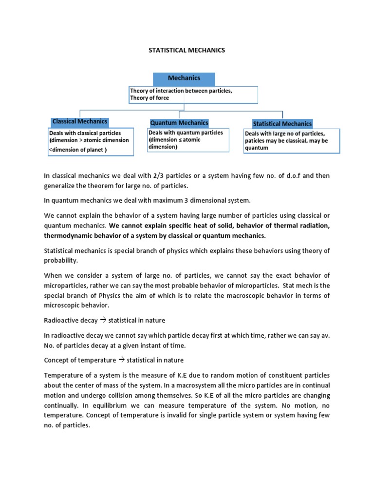 Stat Mech Lecture-1 and 2 | PDF | Elementary Particle | Spin (Physics)