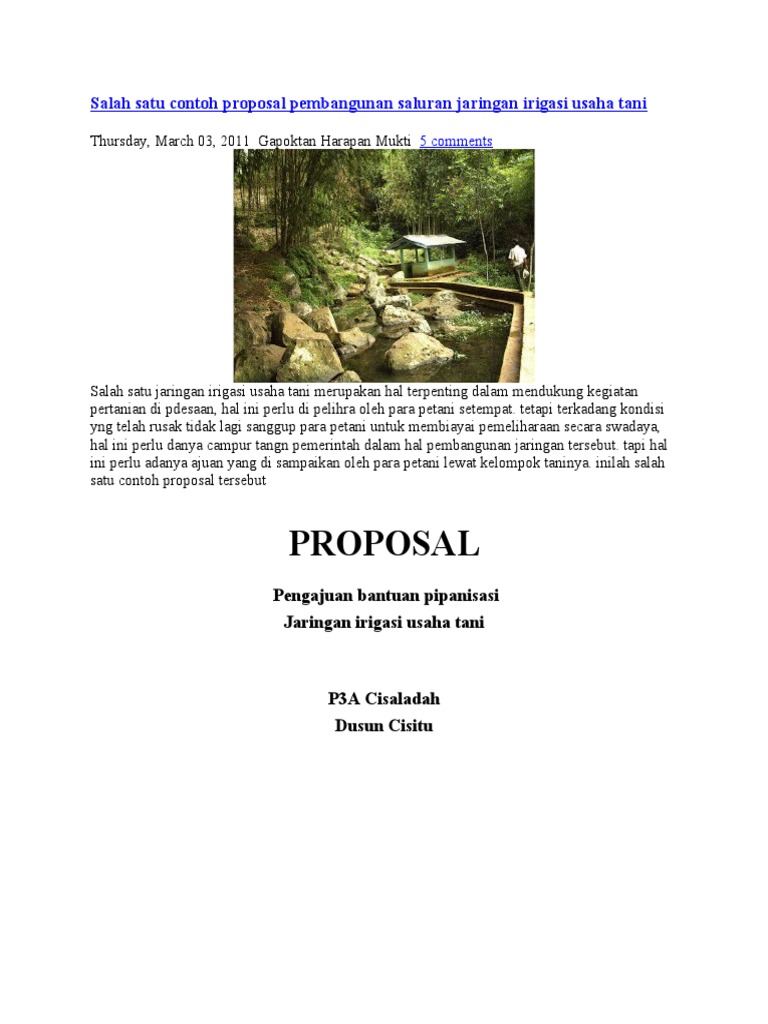 Proposal Bantuan Irigasi Sukasari | PDF | Kesehatan Holistik