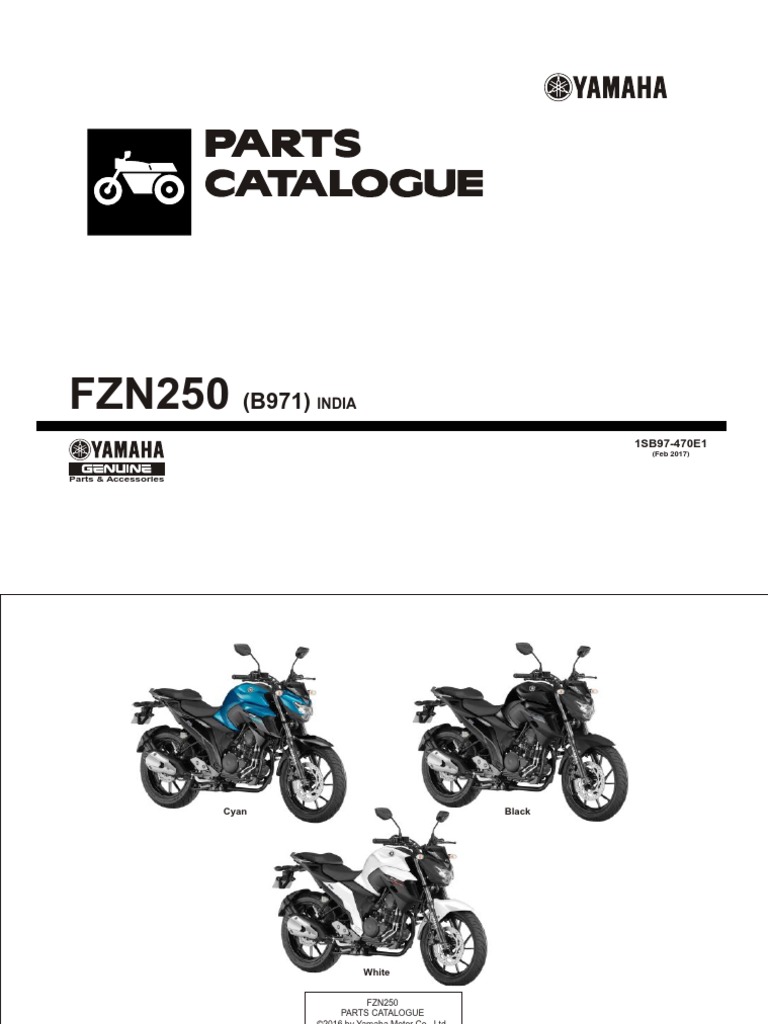 FZ25 B971 Parts Cstalog | PDF | Manufactured Goods | Engines