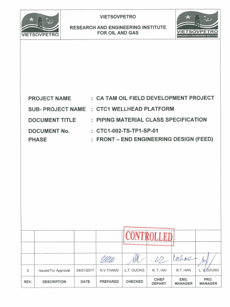 CTC1-002-TS-TP1-SP-01 - 0 - Piping Material Class Specification | PDF | Pipe (Fluid Conveyance ...