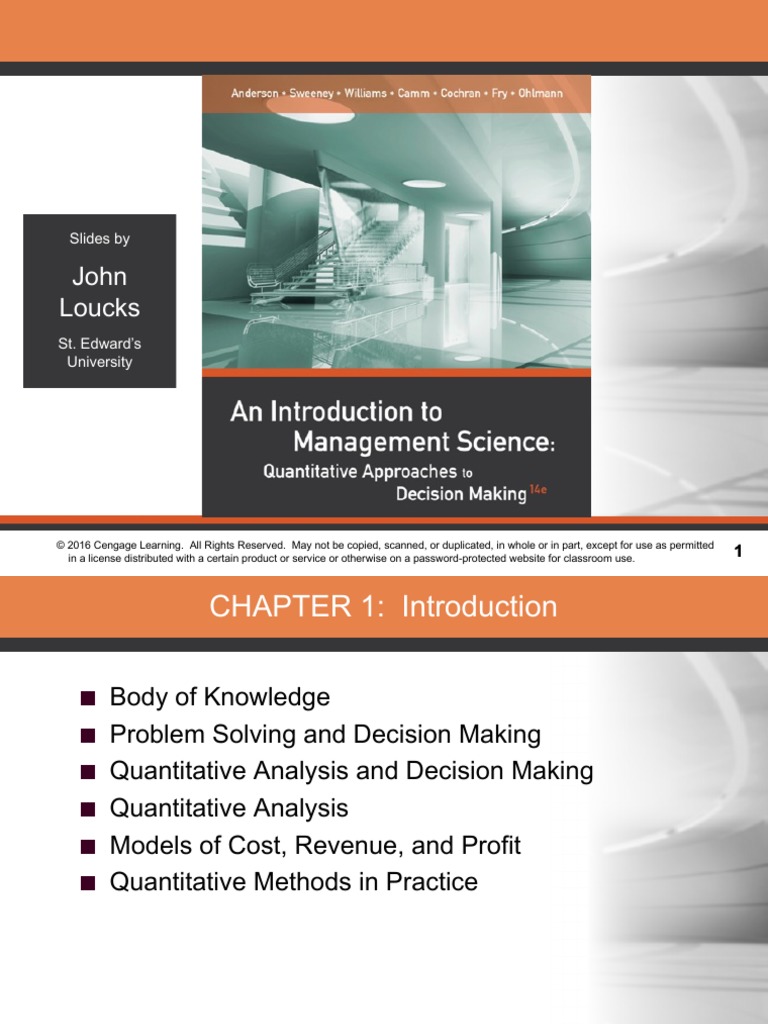 Mansci Review | PDF | Mathematical Model | Linear Programming