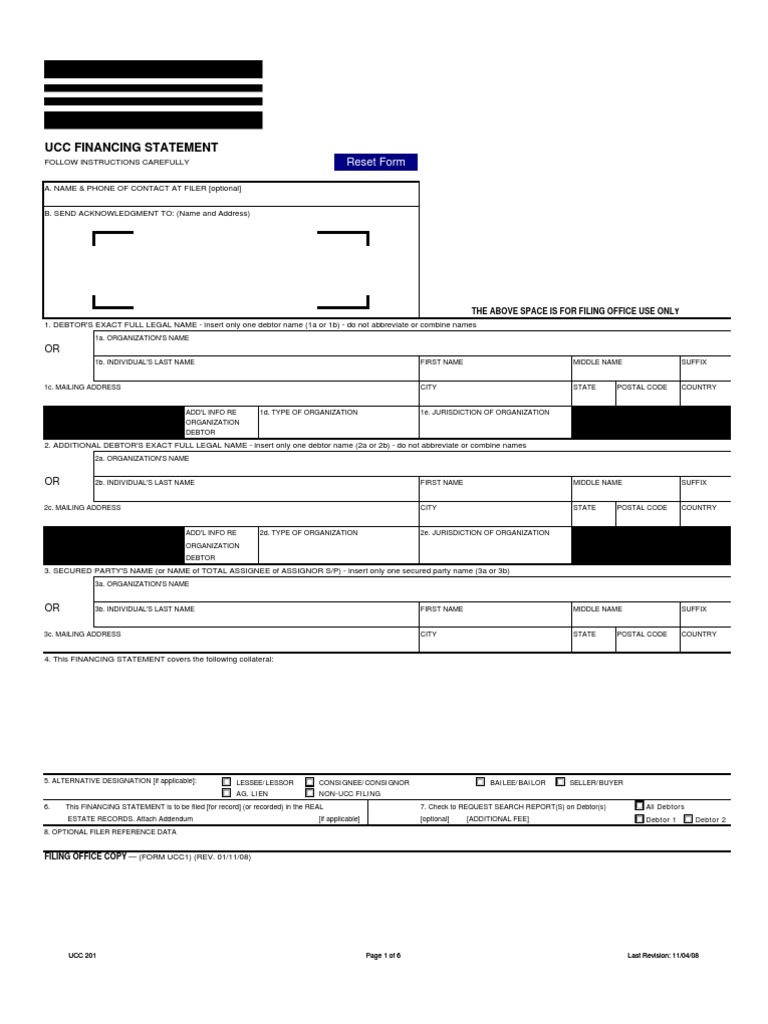 ucc-1 | Partnership | Trust Law