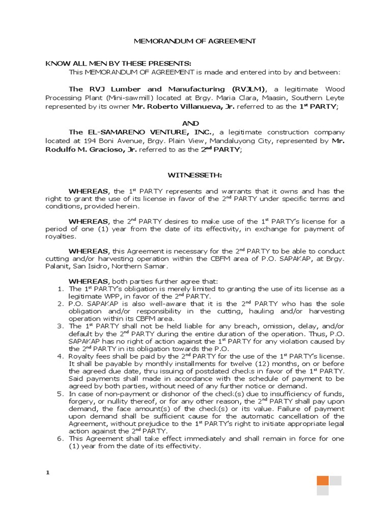 Log/lumber Supply Contract | Download Free PDF | Civil Law (Common Law ...