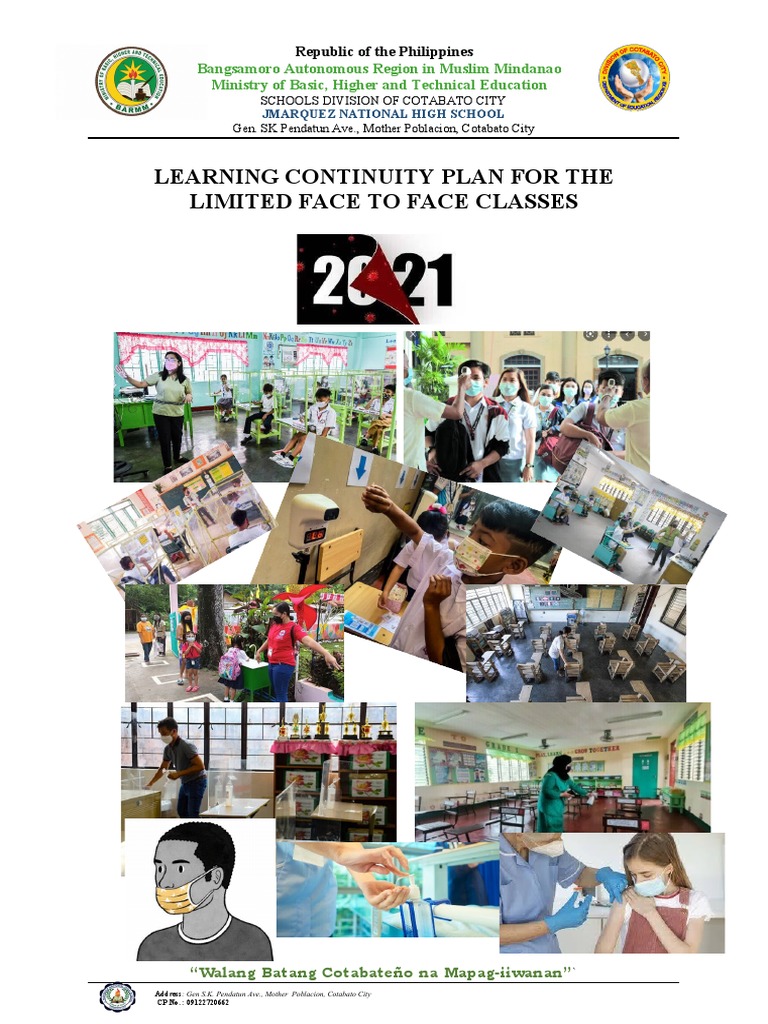 Learning Continuity Plan For The Limited Face To Face Classes | Download Free PDF | Emergency ...