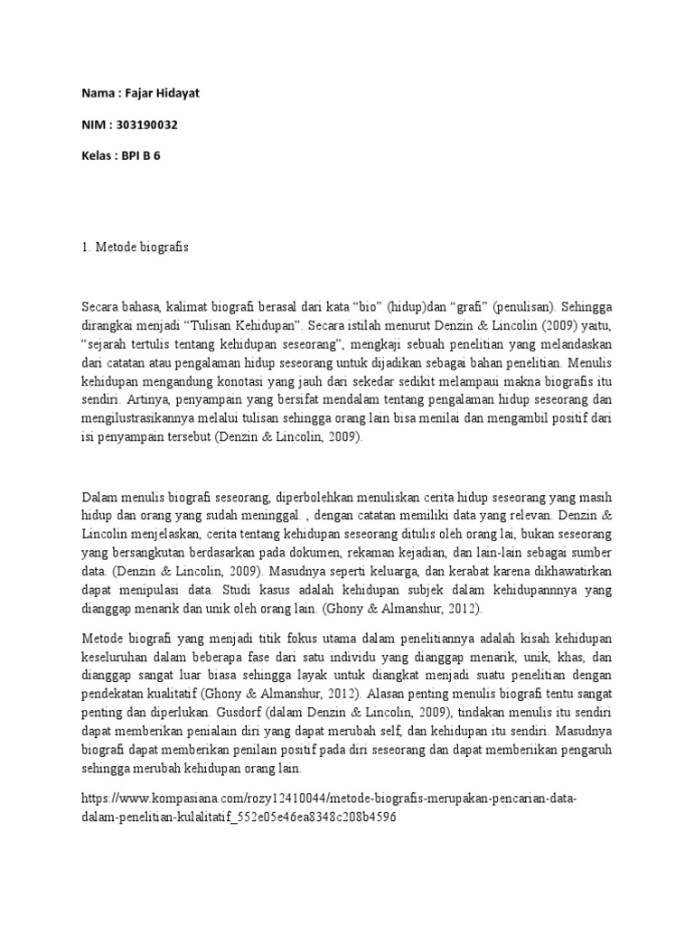 Metode Penulisan Otobiografi | PDF