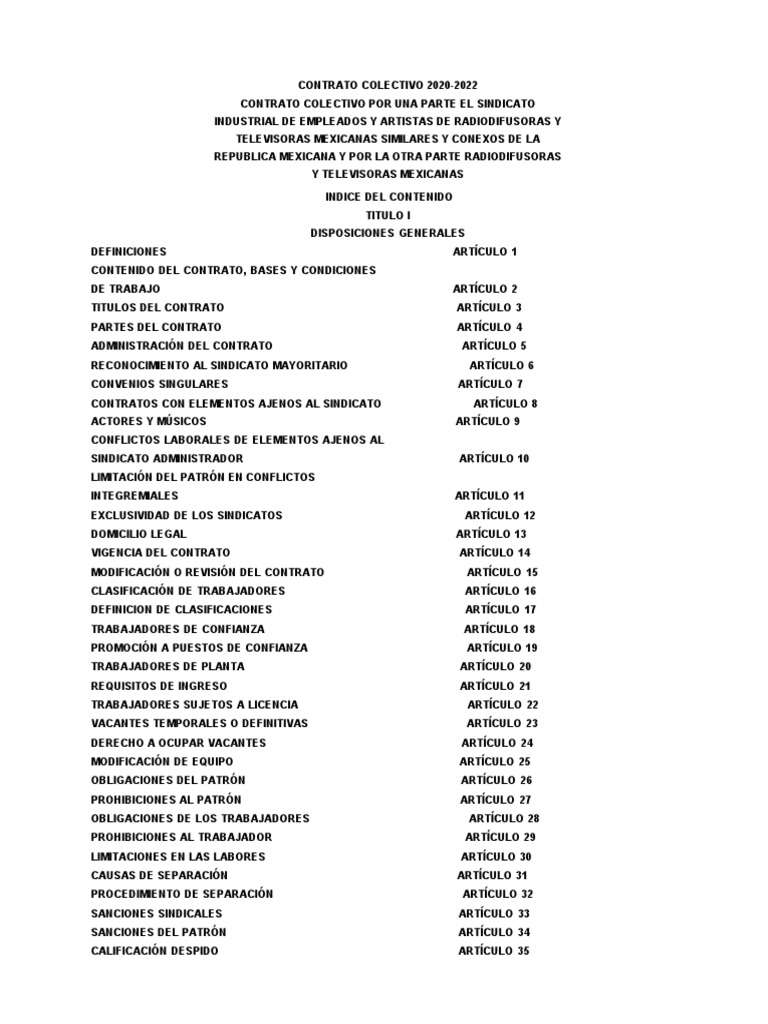 Contrato Colectivo | Descargar gratis PDF | Salario | Sindicato