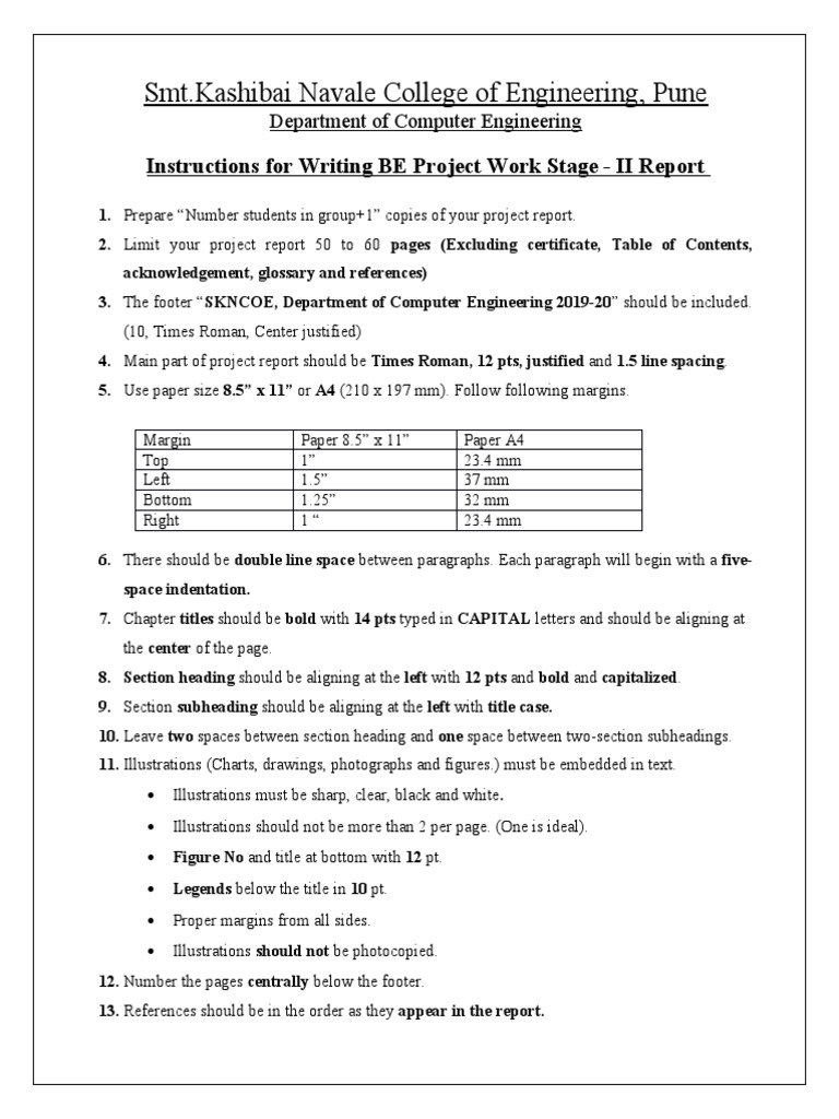 SMT - Kashibai Navale College of Engineering, Pune: Instructions For Writing BE Project Work ...