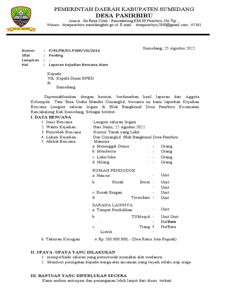 Surat Sederhana 16613998115921 | PDF