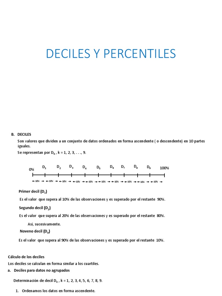 DECILES Y PERCENTILES para PDF | PDF | Cuantil | Intervalo (Matemáticas)