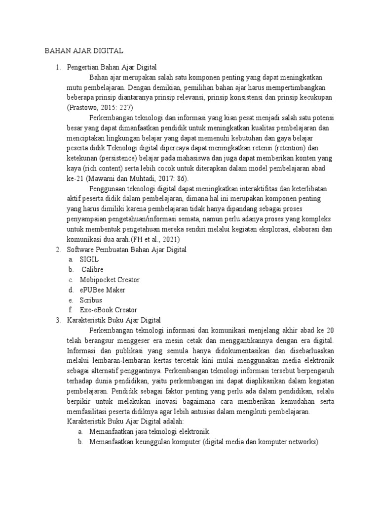 Bahan Ajar Digital | PDF