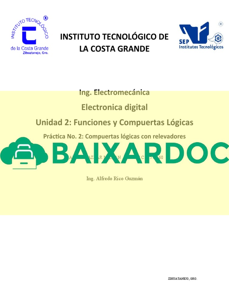 Compuertas Logicas Con Relevadores | PDF | Puerta lógica | Electricidad