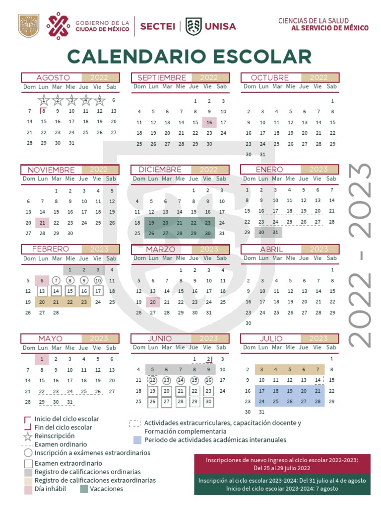 CALENDARIO-CICLO-ESCOLAR-UNISA-2022-2023 | PDF