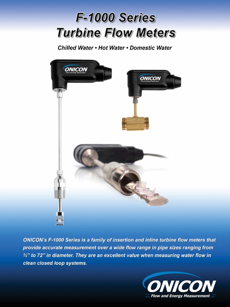 F 1000 Turbine Catalog Sheet | PDF | Flow Measurement | Pipe (Fluid ...