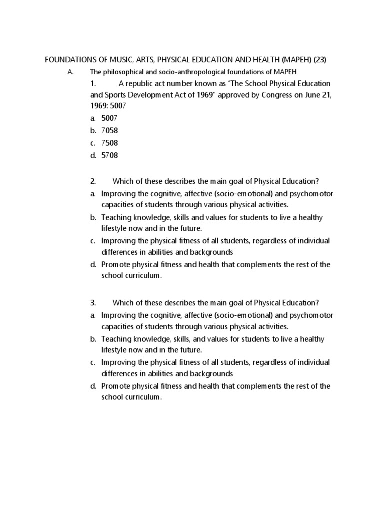 Blept 2022 Mapeh Reviewer | PDF | Physical Education | Physical Fitness