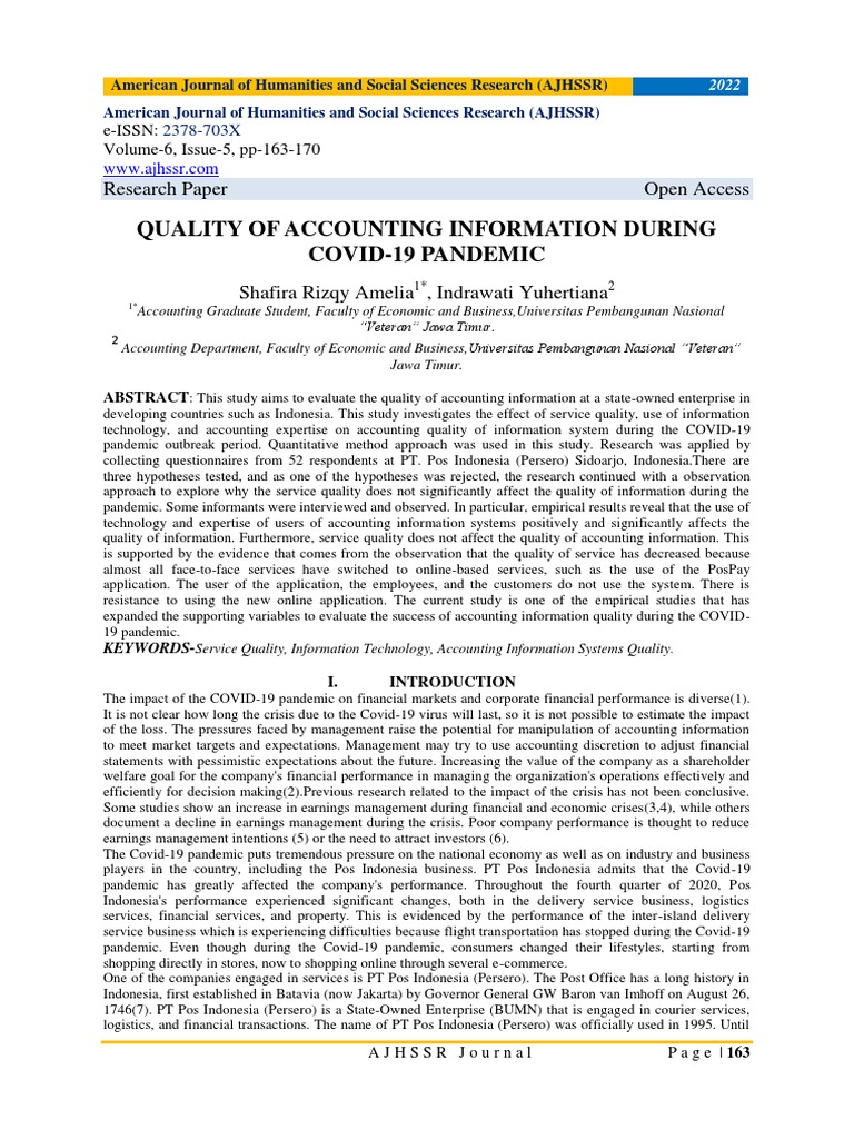 Quality of Accounting Information During Covid-19 Pandemic | PDF ...