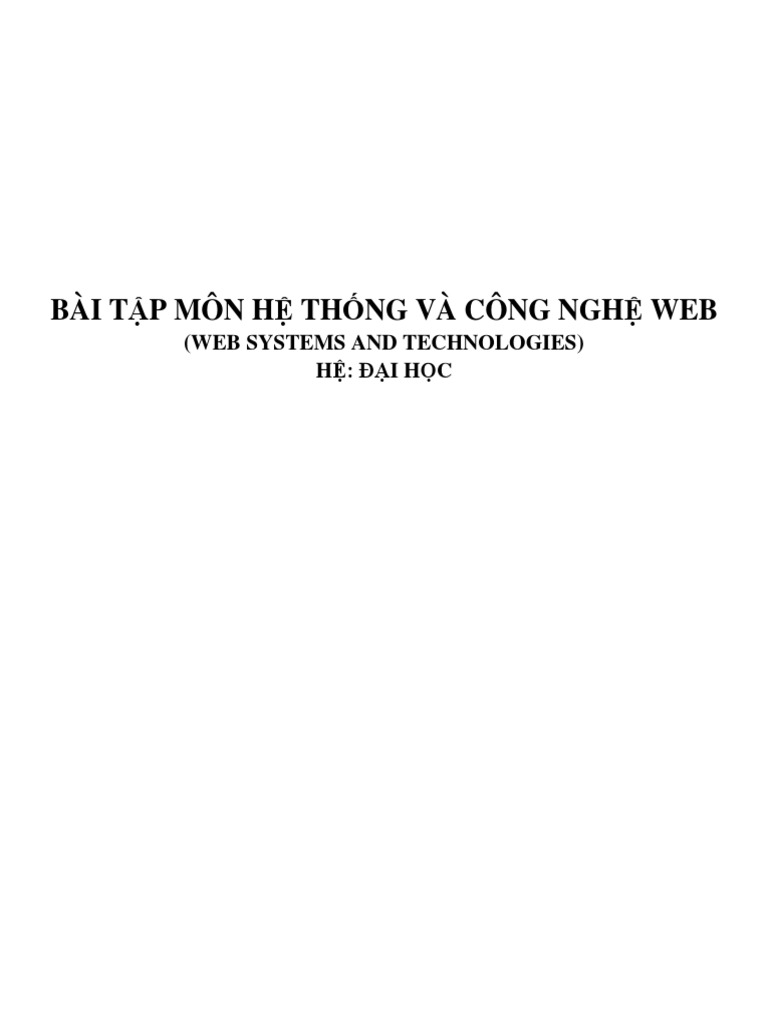 2021 - Bai Tap Mon He Thong Va Cong Nghe Web - dh14 - English | PDF