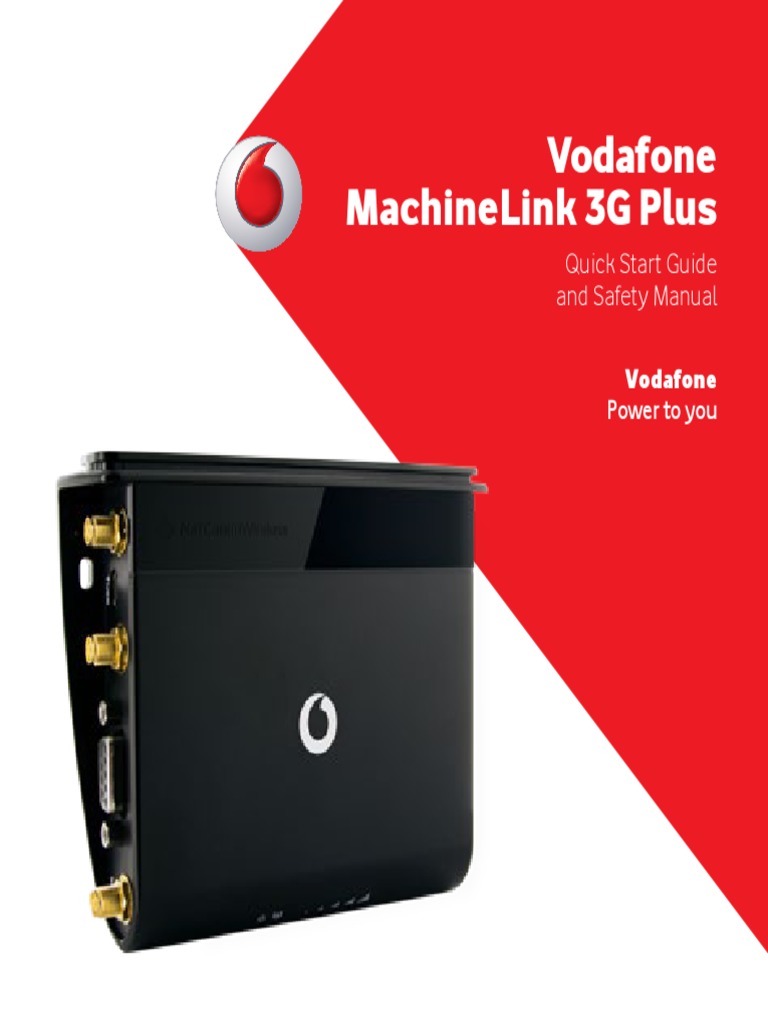 Vodafone Machinelink 3G Plus: Quick Start Guide and Safety Manual | PDF ...