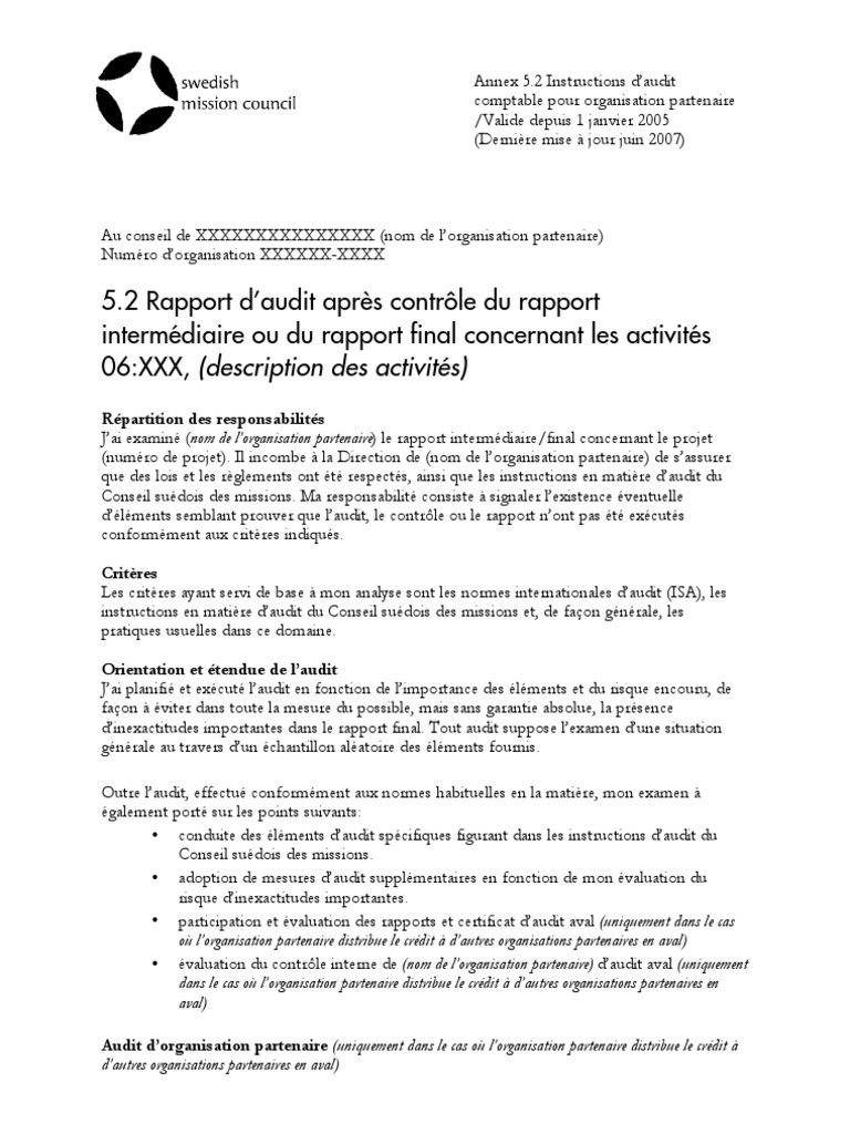 Rapport D'audit | PDF