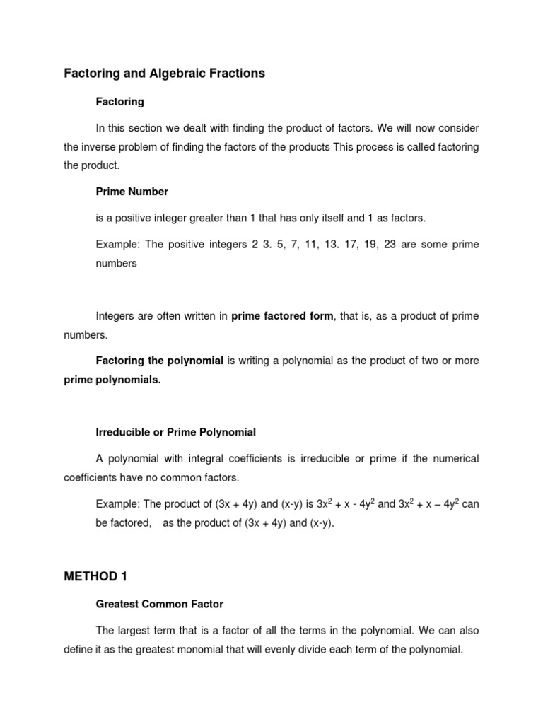 Module 2 - Factoring | PDF | Factorization | Polynomial