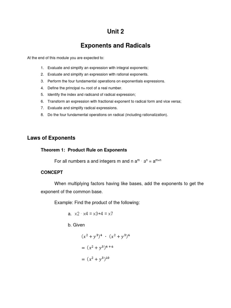 Module 4 - Radicals To Equations | PDF | Function (Mathematics ...