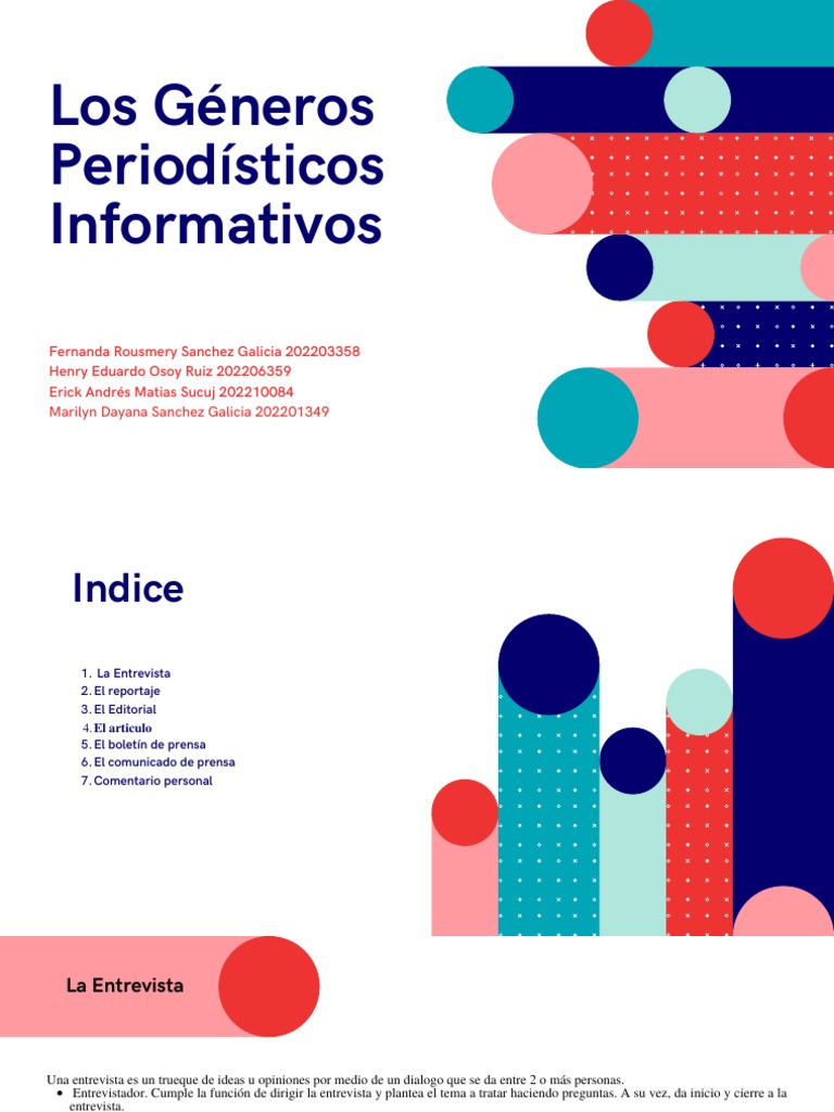 Los Géneros Periodísticos Informativos T3 | PDF | Narración | Información