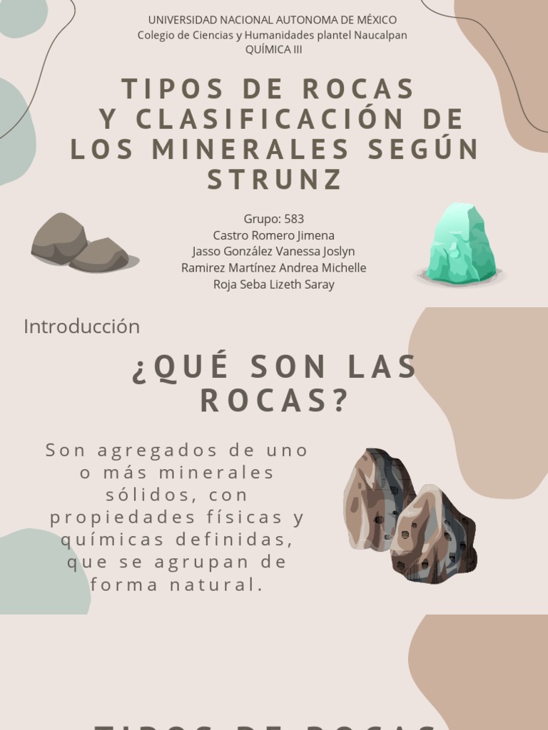 Tipos de Rocas y Clasificación de Los Minerales | PDF | Enlace químico ...