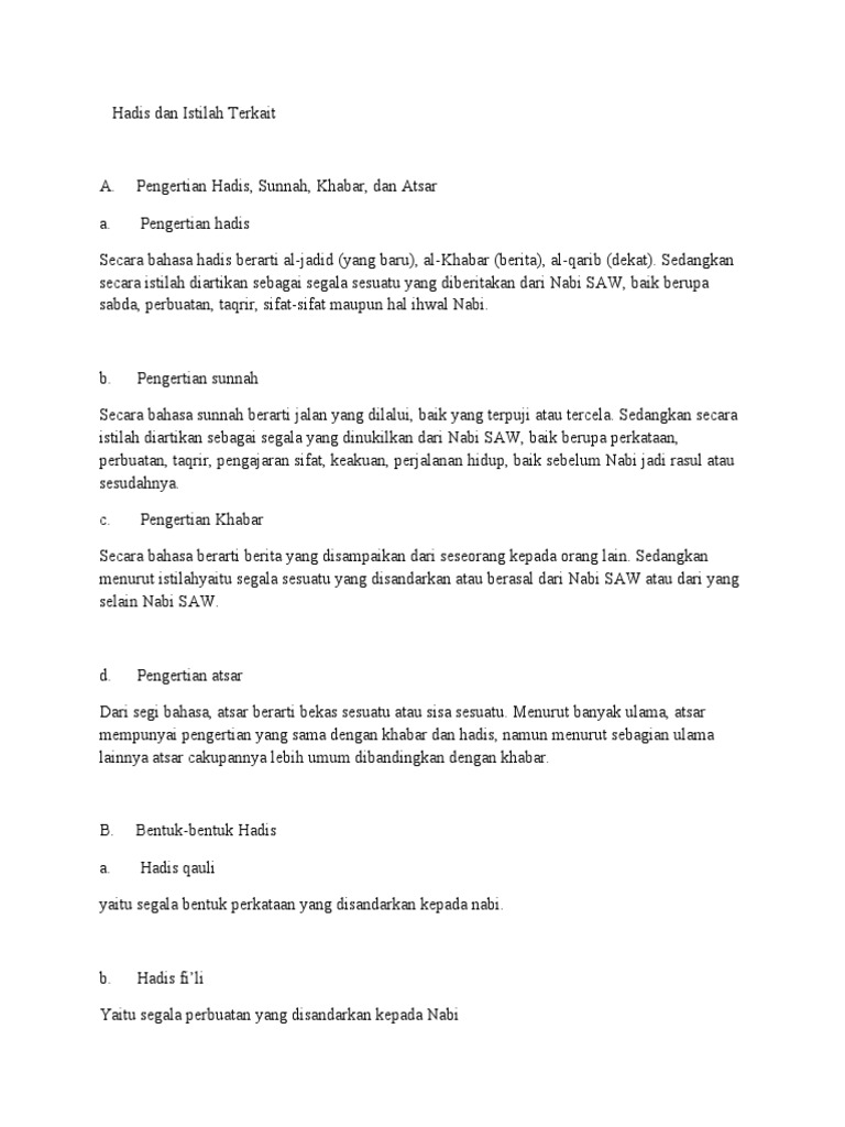 Ringkasan Ulumul Hadis | PDF | Agama & Spiritualitas