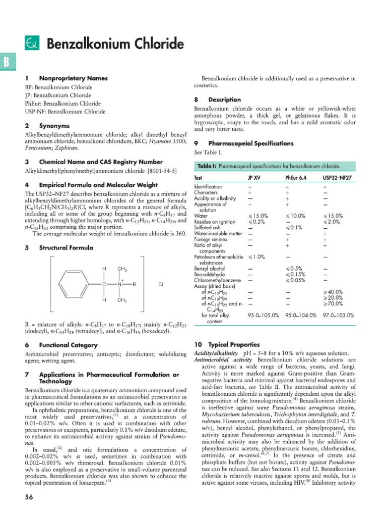 Benzalkonium Chloride | PDF