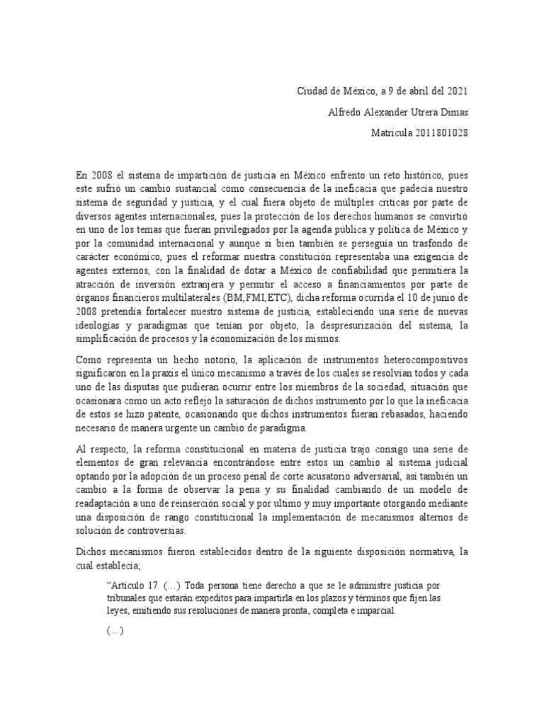 3 Cuartillas Tarea 1 | PDF | Procedimiento Criminal | Derecho penal