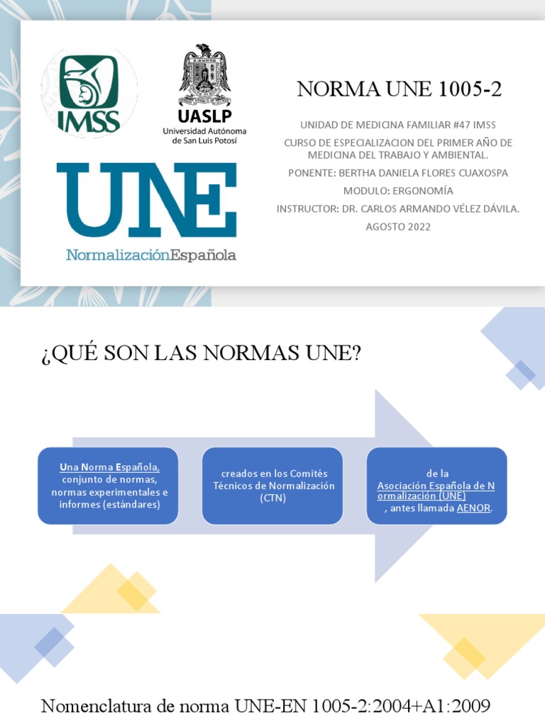 Norma Une 1005-2 | PDF | Factores humanos y ergonomía