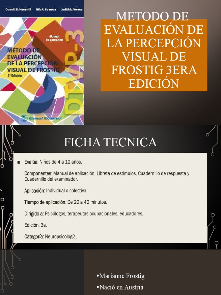 Evaluación Visual Frostig 3ª Edición | PDF | Percepción | Validez ...