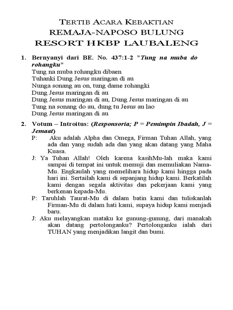 Tertib Acara Kebaktian | PDF | Agama & Spiritualitas