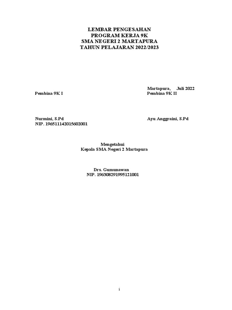 Lembar Pengesahan | PDF | Karier & Perkembangan