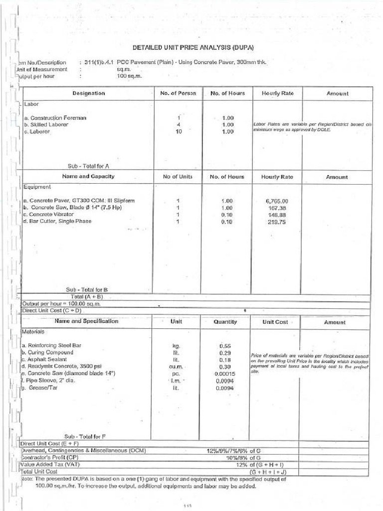 Pdfcoffee.com Dpwh Cost Estimation Manual Road Construction Vo 1 Part 2pdf PDF Free | PDF ...