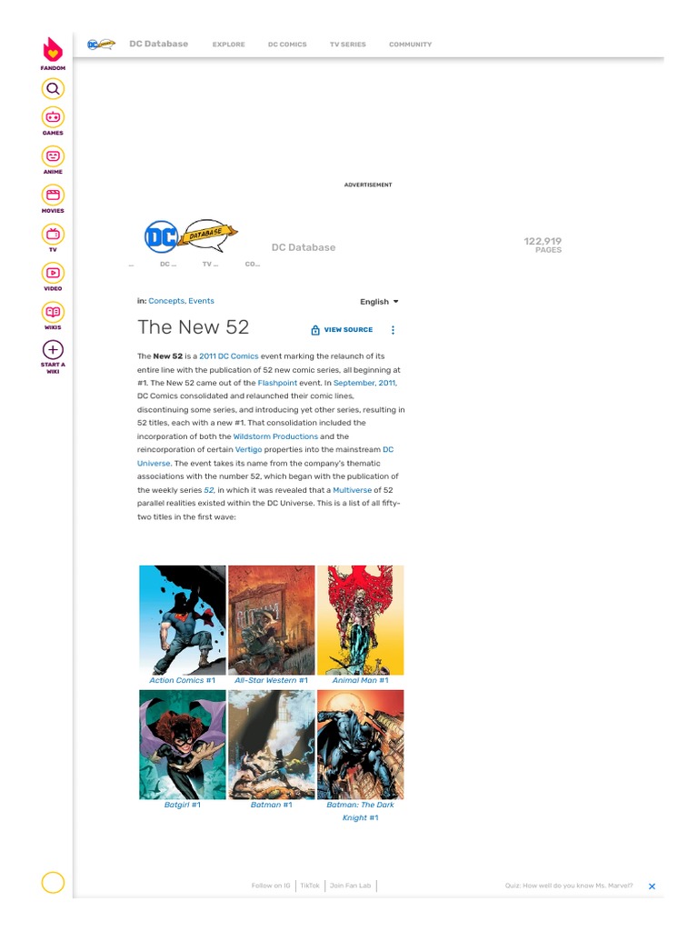 The New 52 - DC Database - Fandom | PDF | Dc Comics | Batman