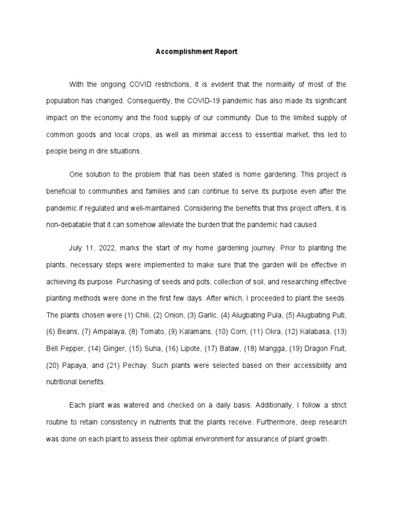 Planting Report | PDF | Plants | Agriculture