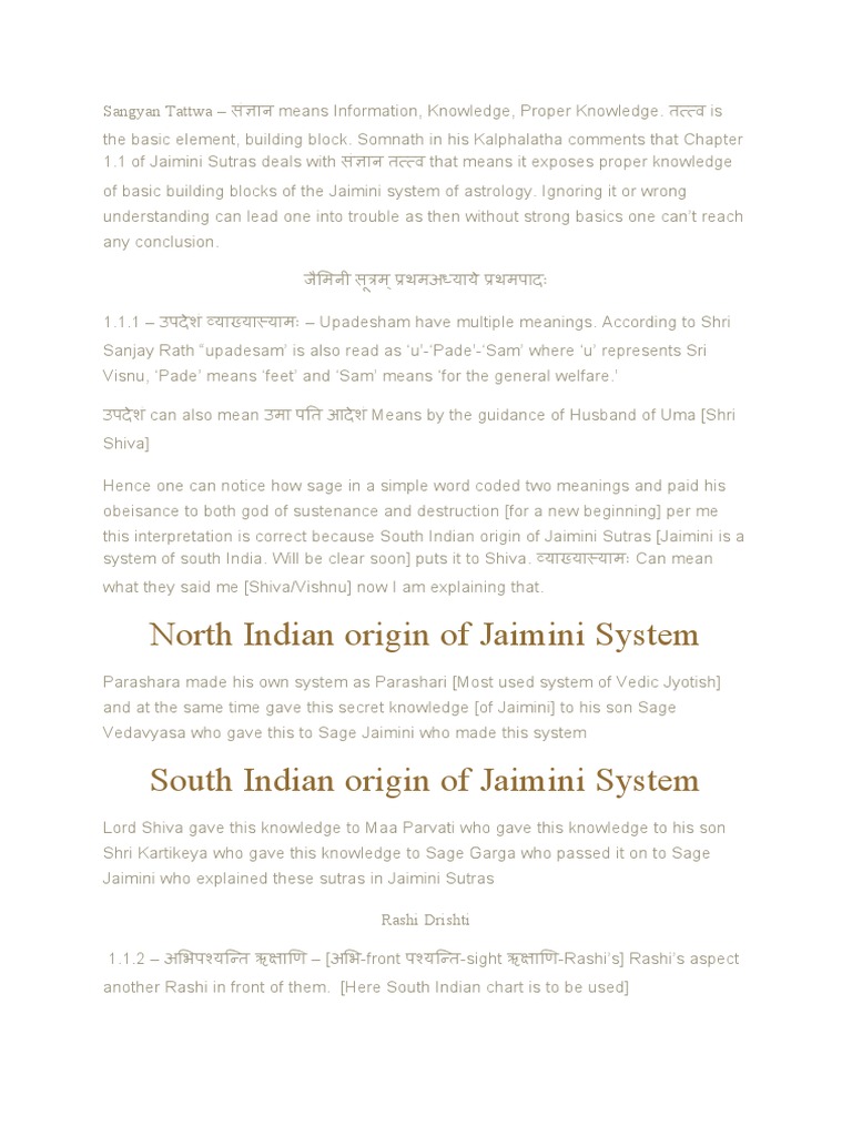 Sangyan Tattwa Jaimini Astrology Basics | PDF | Hindu Astrology | Astrology