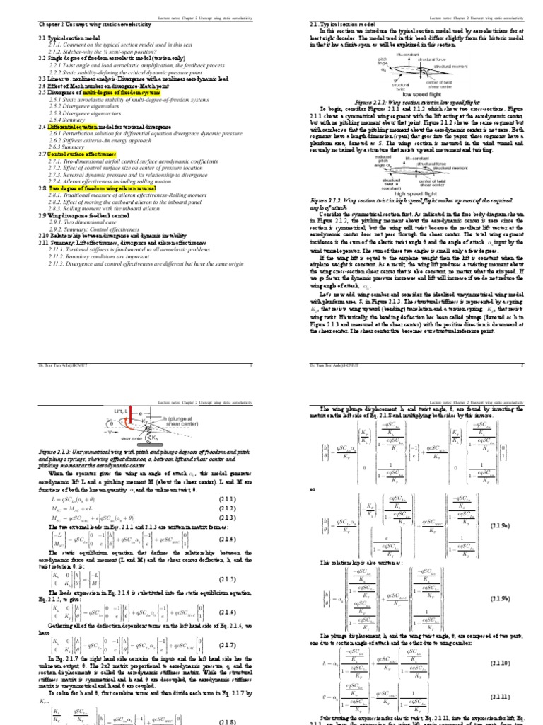 Chapter 2 Unswept Wing Static Aeroelasticity 2.1. Typical Section Model ...