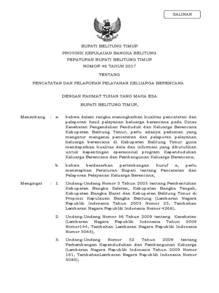 Pencatatan Dan Pelaporan KB | PDF