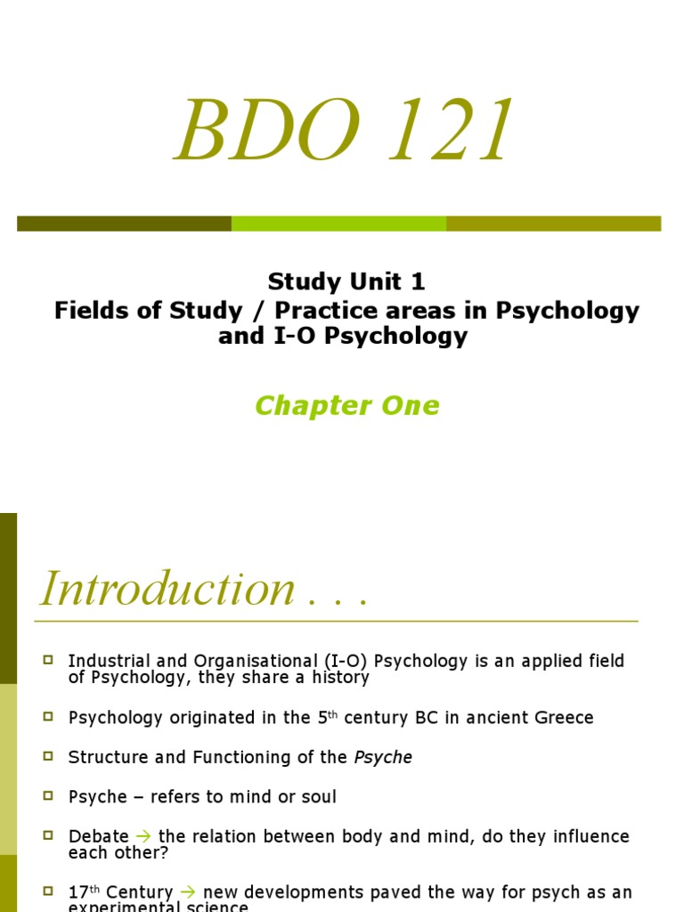 BDO 121 - Module 1 - Study Unit 1 - Chapter 1 | PDF | Industrial And ...