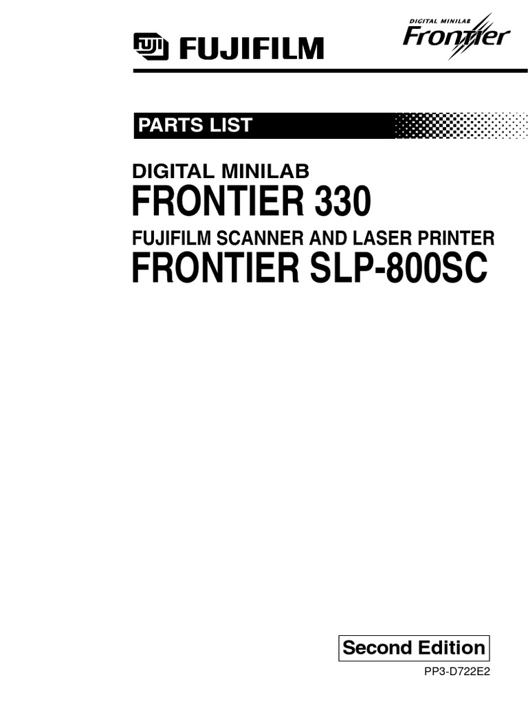 Frontier 330 Frontier Slp-800Sc: Digital Minilab | PDF | Screw ...