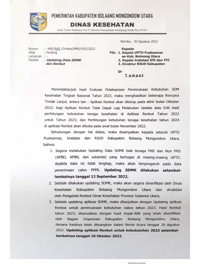 Updating SDMK Dan Renbut | PDF